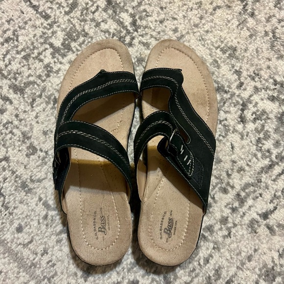 Bass | Shoes | Bass Black And Tan Leather Sandals | Poshmark
